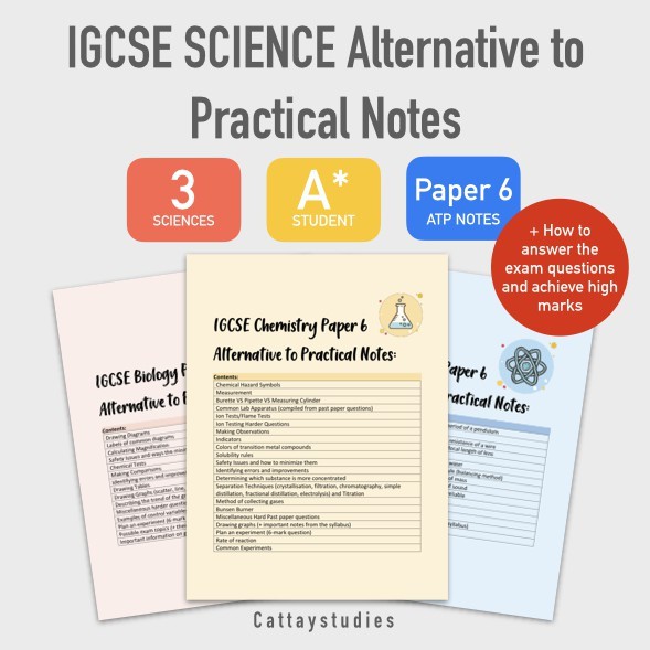 Cambridge IGCSE SCIENCE Alternative to Practical Paper 6 Softcopy Notes ...