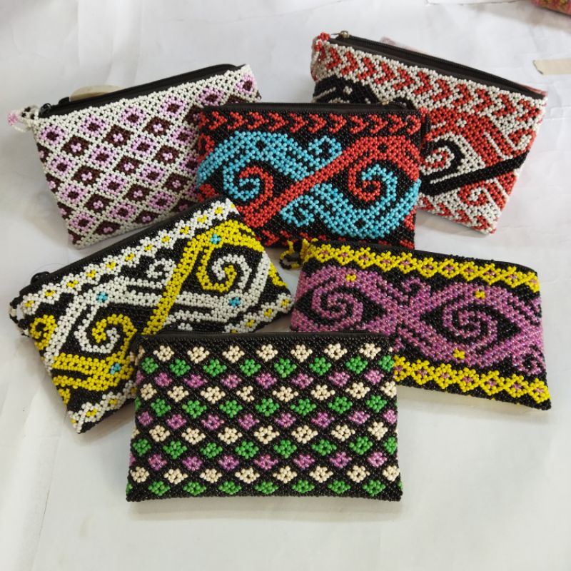 Typical Kalimantan Entik Bead Wallet / Women's Wallet / Ethnic Wallet ...