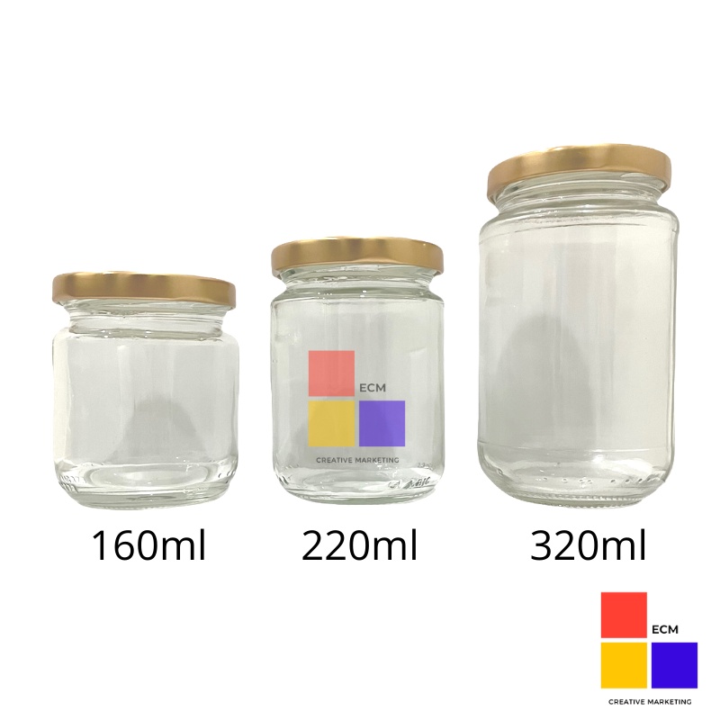 Air Tight Round Glass Jar Mini Bottle Storage Container For Sambal ...