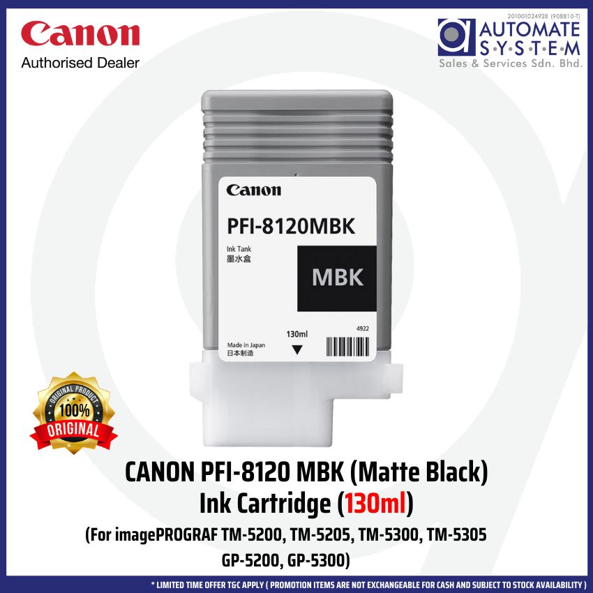 Canon PFI-8120 / PFI-8121 (130ml) Ink Cartridges for imagePROGRAF TM Series | GPSeries | Shopee ...