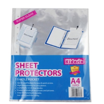 Kidario 11 Hole Sheet Protector 0.5mm ( 10s & 100pcs) | Shopee Malaysia