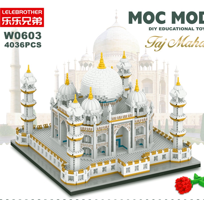 Mini Blok Dunia Arkitektur Taj Mahal 3D Model Building Blocks Hadiah ...