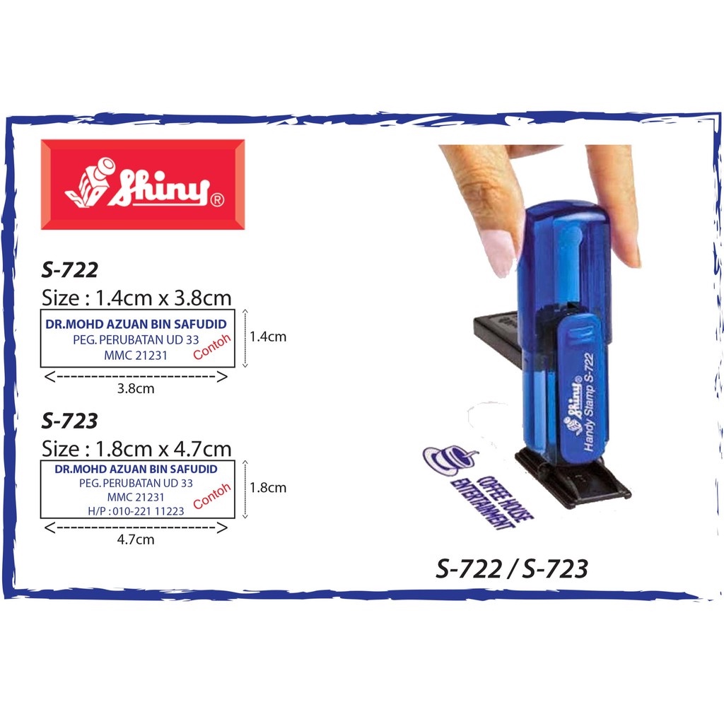 Handy Stamp With Rubber S-722/723 | Shopee Malaysia