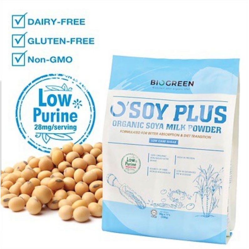 Biogreen O'Soy Plus Organic Soya Milk Powder 30g x 11's | Shopee Malaysia