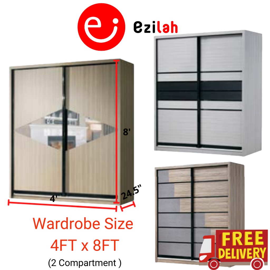 Custom Made Sliding Wardrobe/ Melamine Wardrobe (4ft x 8ft) | Shopee Malaysia