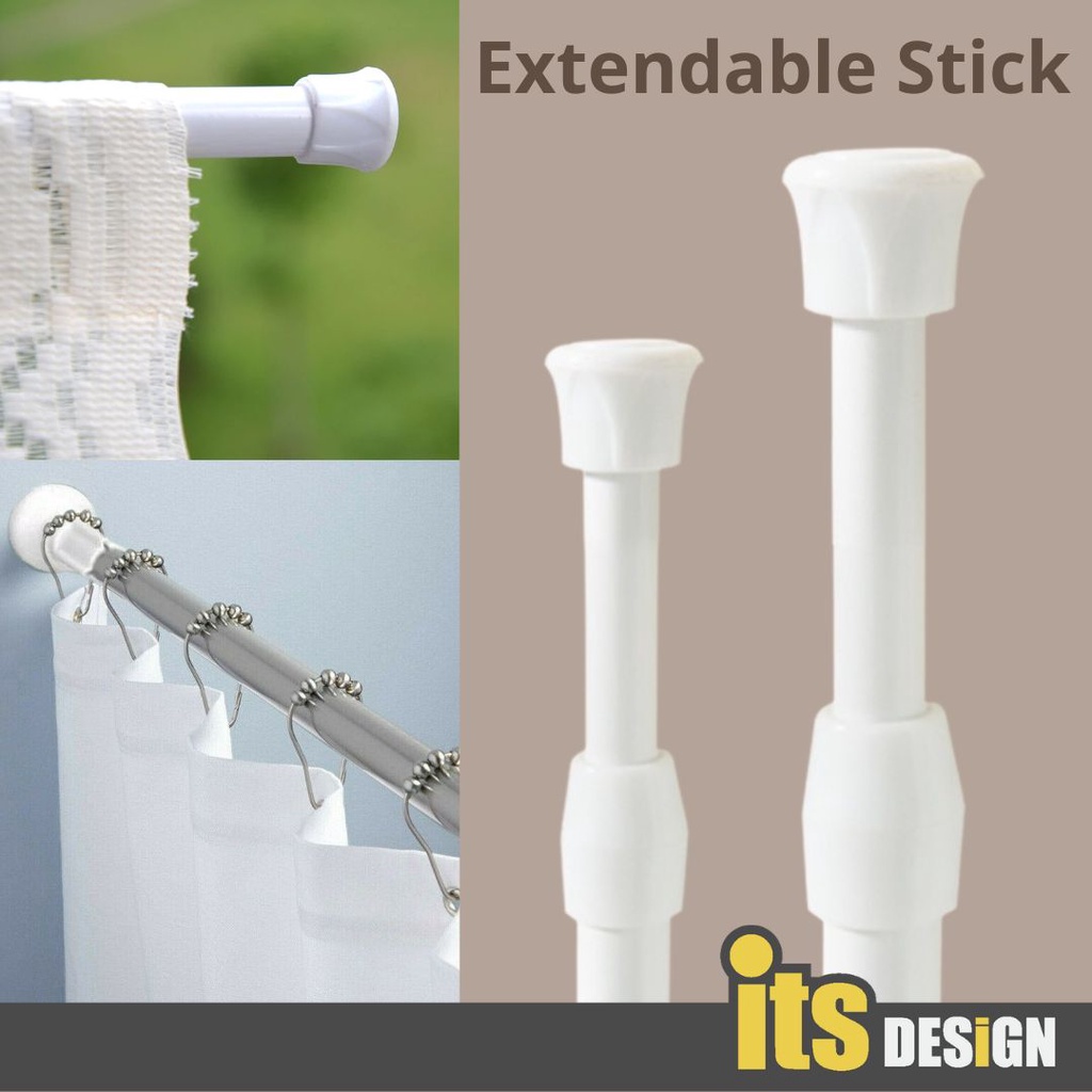 Batang Langsir Boleh Laras Adjustable Curtain Rod Metal Spring Bathroom ...