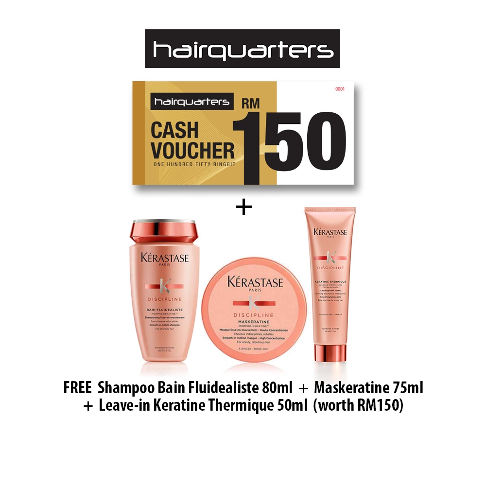 KERASTASE DISCIPLINE Frizz Control Set - 3 Items + RM150 Hair Service ...