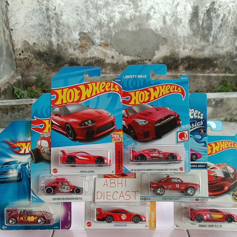MERAH Hotwheels toyota supra Red nissan lbwk Red diecast hot wheels ...