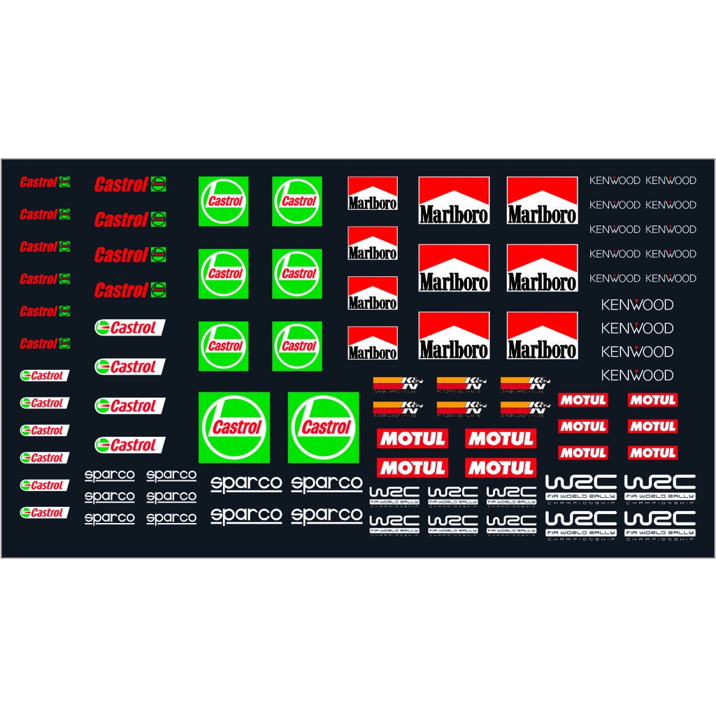 Decal Waterslide White Toner Hotwheels Tomica SPONSOR LOGO 2c | Shopee ...