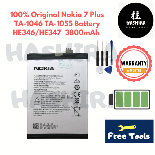 100% Original Nokia 7+ Nokia 7 Plus Battery TA-1046 TA-1055 Battery ...