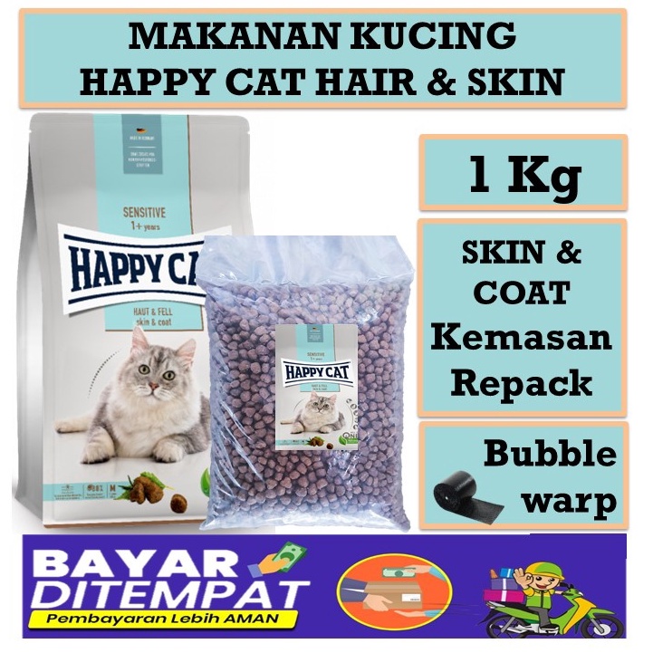 Happy cat sensitive skin and coat (hair and skin) 1kg Happycat ...