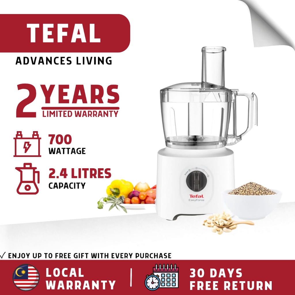 Tefal DO2461 MasterChef EasyForce Food Processor 700W with 2 Speeds ...