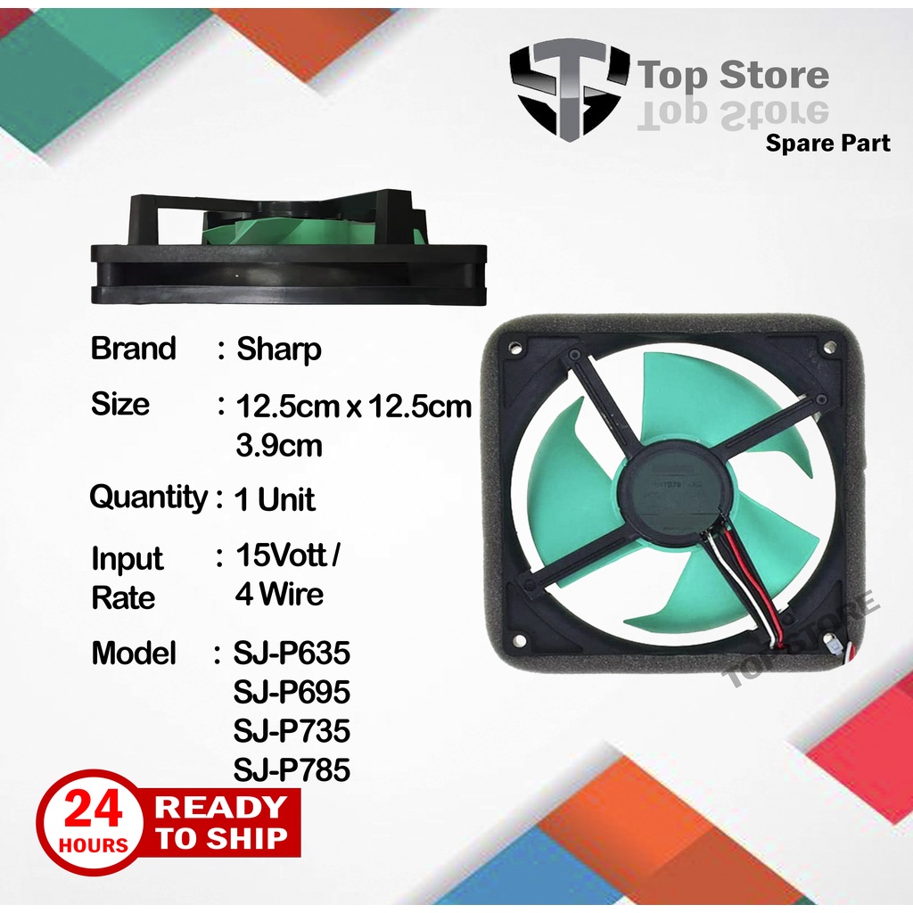 Sharp Fridge Fan Motor 15V 4Wire SJ-P635 SJ-P695 SJ-P735 SJ-P785 ...