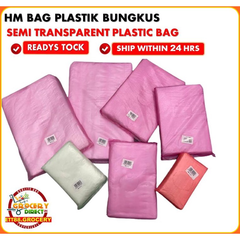 HM BAG PLASTIK BUNGKUS/SEMI TRANSPARENT PLASTIC BAG (READY STOCK ...