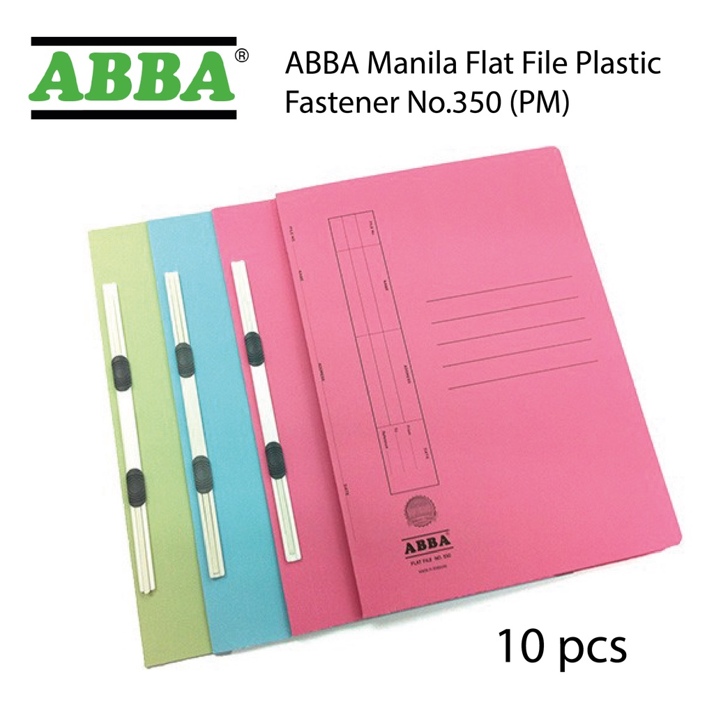 ABBA Manila Flat File Plastic Fastener No.350 (PM) Bundle (10pcs ...