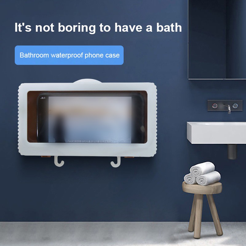 Wall Mount Phone Holder for Shower Waterproof Bathroom Phone Case Anti ...