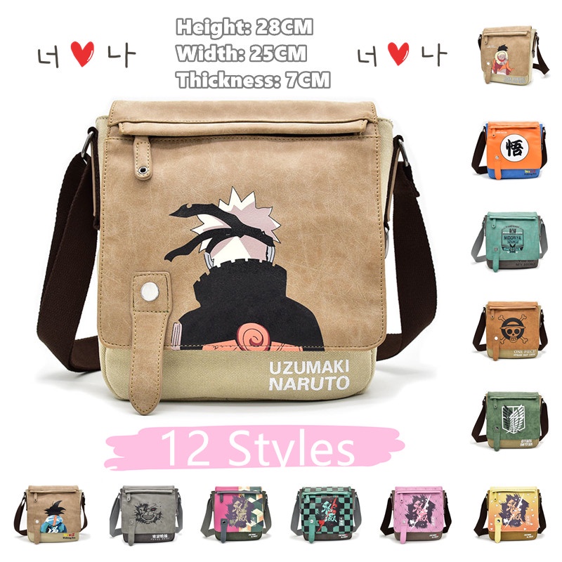 Anime Messenger Bag Demon Slayer Attack On Titan One Piece Dragon Ball ...