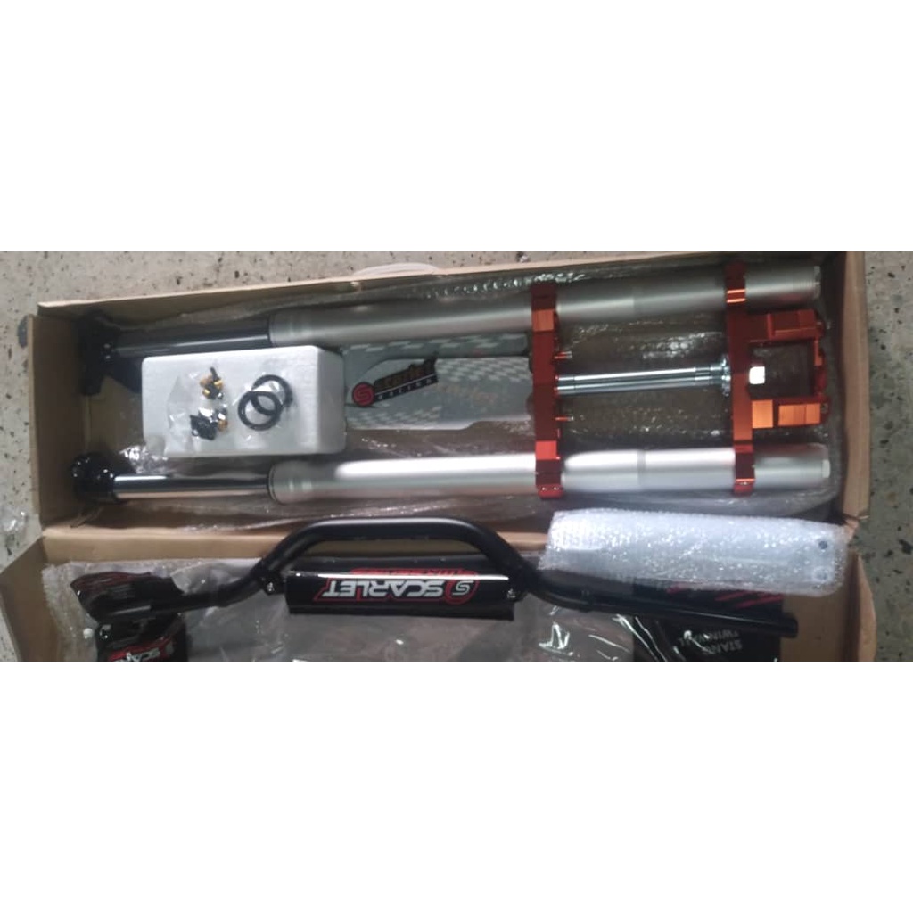 KLX150 - FRONT FORK FULL CNC SINGGLE & DOUBLE ADJUSTER - UPSIDE DOWN WITH HANDLE BAR (READY ...