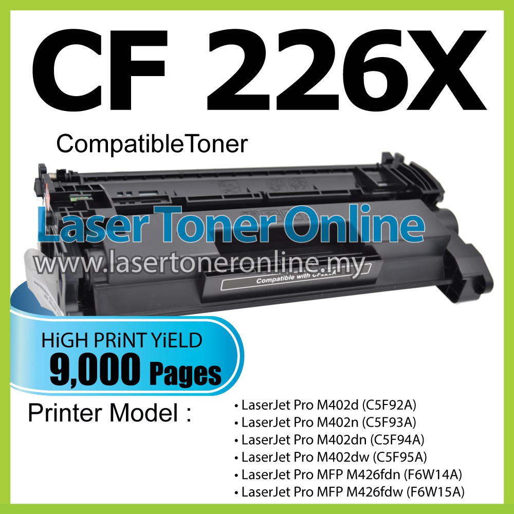 Compatible to H* CF226X CF 226X 26X H*26X CF226A LaserJet Pro M402n ...