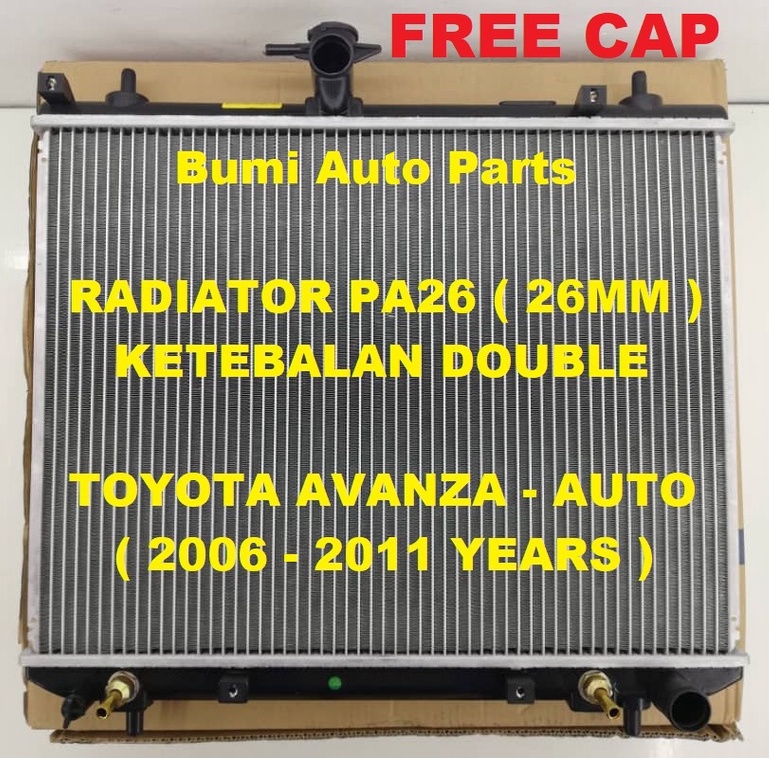 Radiator Avanza Auto 2006 - 2011 Years Tangki Air Kereta Ketebalan PA26 ...