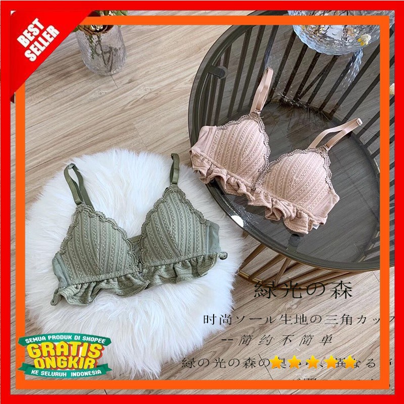 【Ready Stock】Underwear small chest gathered no steel ring thin bra sexy ...