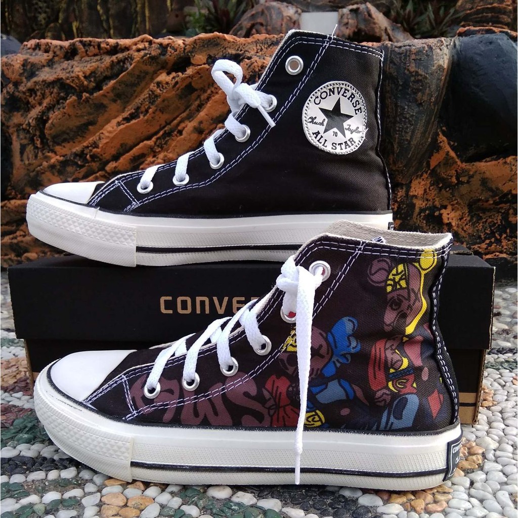 HITAM High CONVERSE SHOES x KAWS BLACK | Made IN VIETNAM | Shopee Malaysia