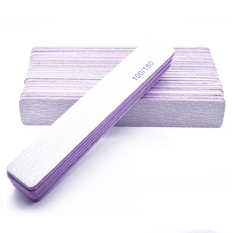 10 Pcs Nail File 100/180 Square/Coffin/Boomerang/Banana Professional ...
