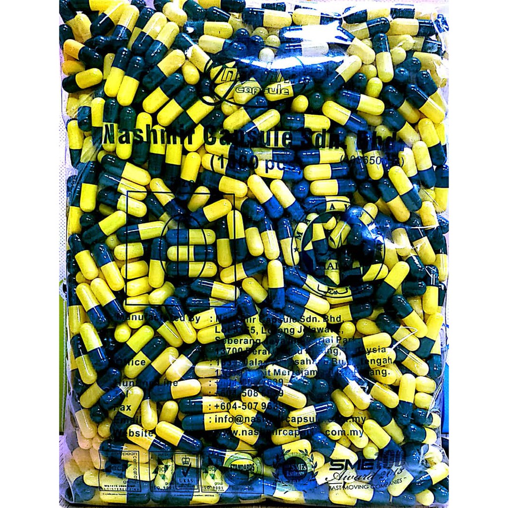 Empty Capsule 1000's SIZE 0 (Yellow&Green / Transparent) | Shopee Malaysia