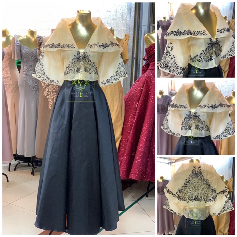 Filipiniana Modern Maria Clara style with skirt for graduation oath ...