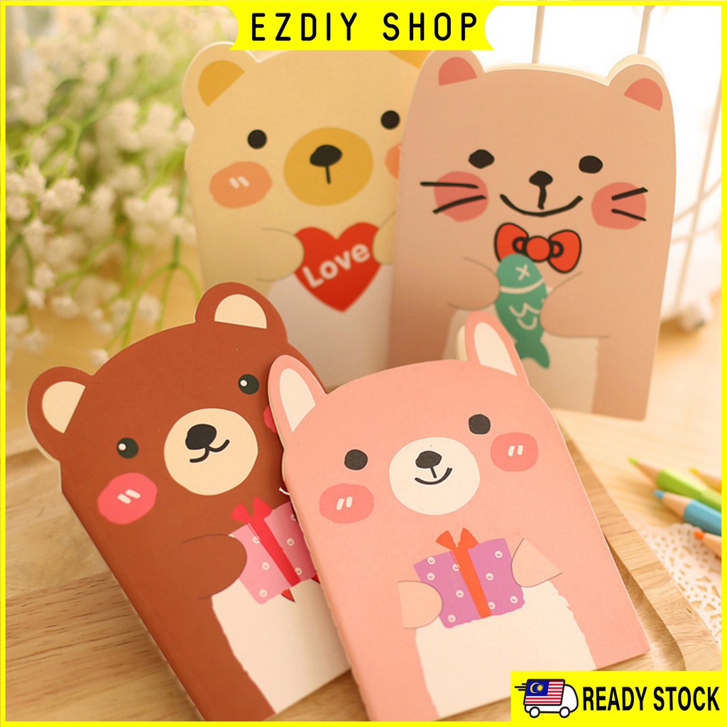 1Pcs Creative Cute Bear Small Book Notepad Cartoon Diary Portable ...