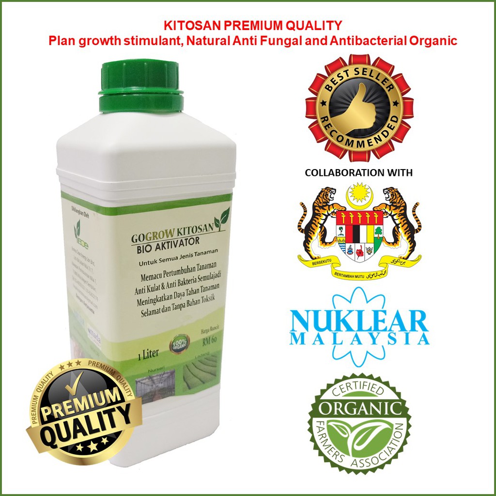 Organic Kitosan Biostimulant Hormon Tumbuhan Chitosan 1 Litre -植物激素 壳聚糖 ...