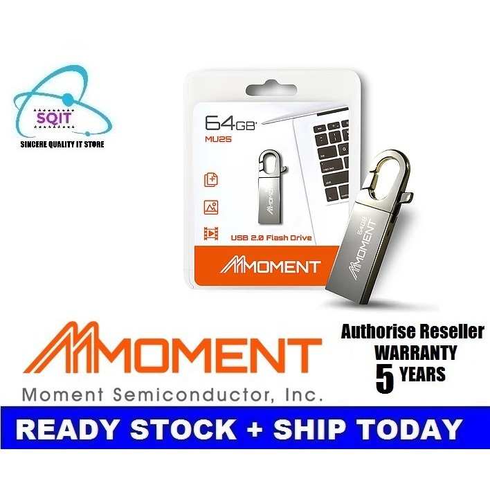 Moment MU25 USB2.0 Pendrive Stainless Steel Kingston (16GB/32GB/64GB ...