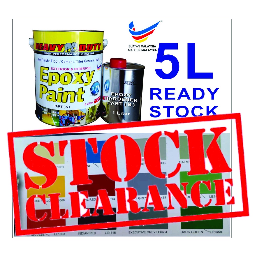 🔥🔥🔥【Real stock 】( 🔥🔥5L EPOXY PROMOSI 🔥🔥 ) HEAVY DUTY PAINT / 5 LITER ...