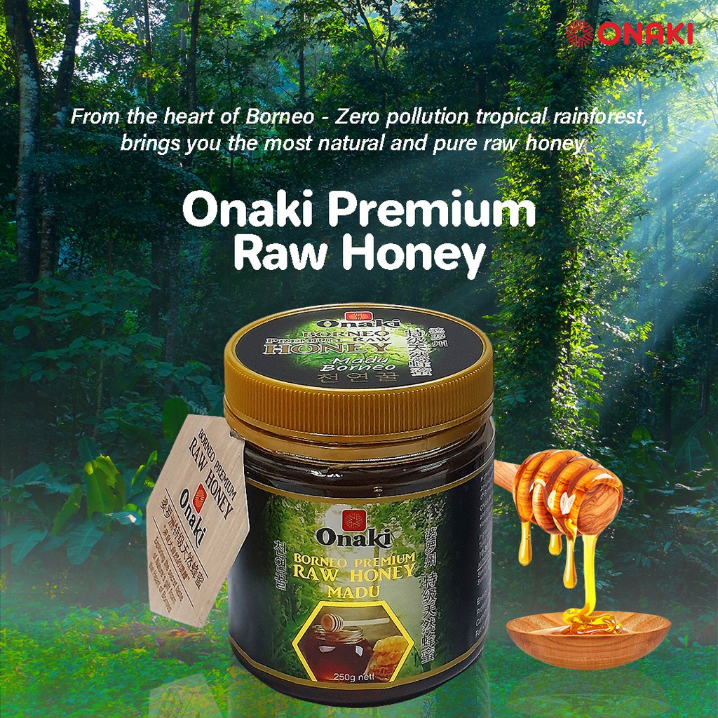 [BUY 1 FREE 1] Onaki Borneo Premium Raw Honey [500G] | Shopee Malaysia