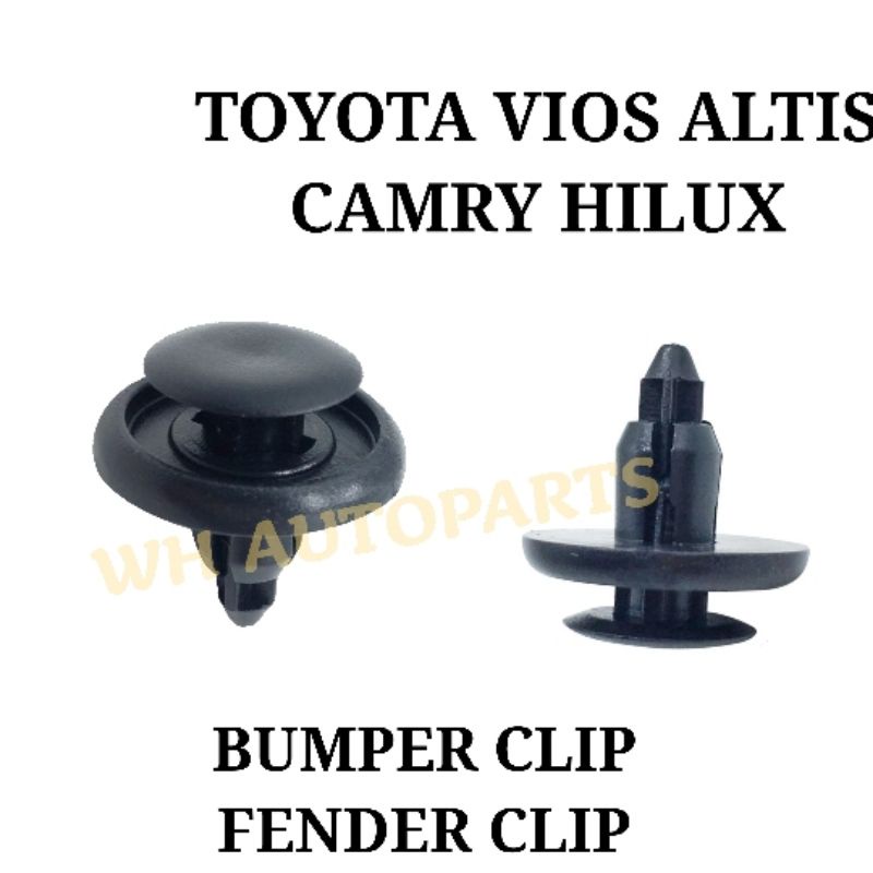 BUMPER CLIP FENDER CLIP (1PC) TOYOTA VIOS,ALTIS,CAMRY,HILUX | Shopee ...