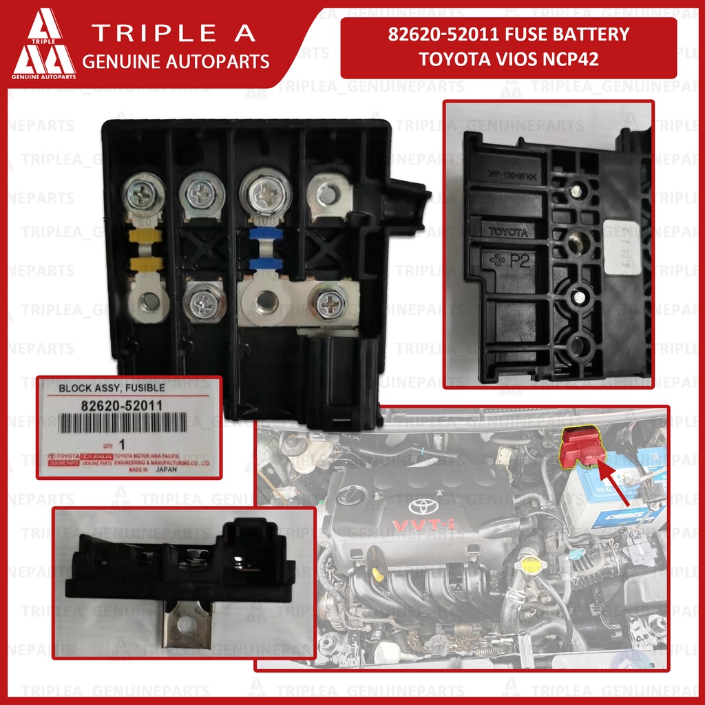 NEW🔥 Toyota Vios Ncp42 Fuse Battery 82620-52011 Fusible Link Block Assy ...