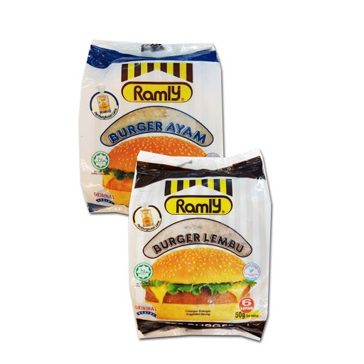 100% Original Ramly Burger Ayam (Chicken) / Lembu (Beef) 300g (6 x 50g ...
