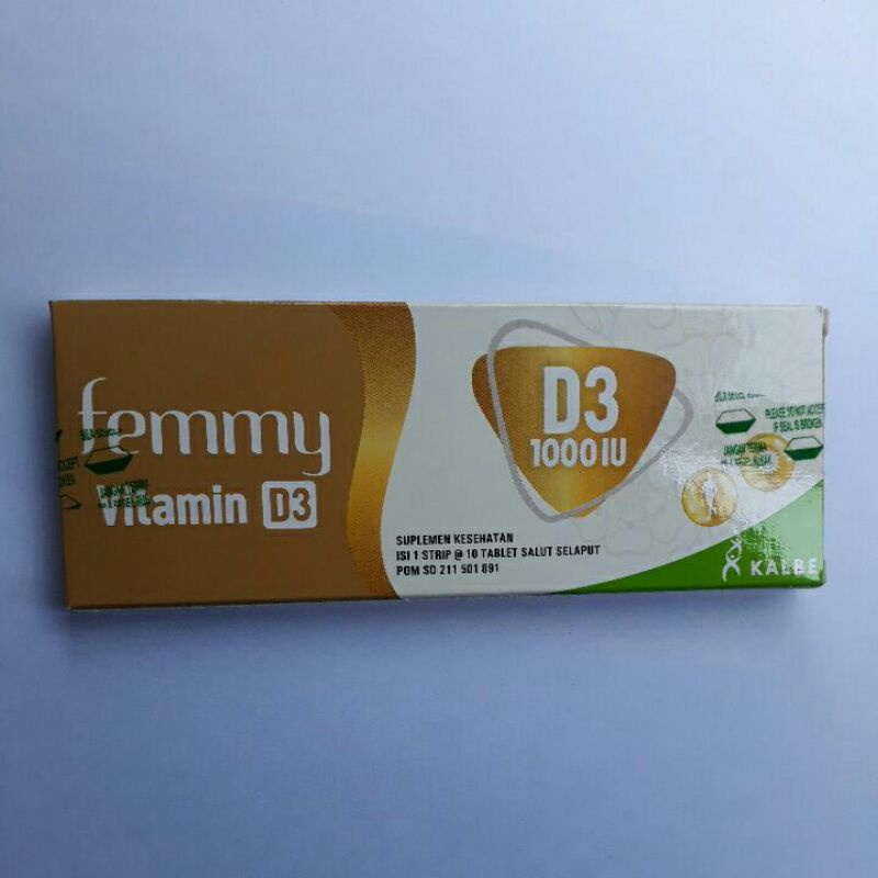 Femmy Vitamin D3 100 IU | Per strip (10 Tablets) | Shopee Malaysia