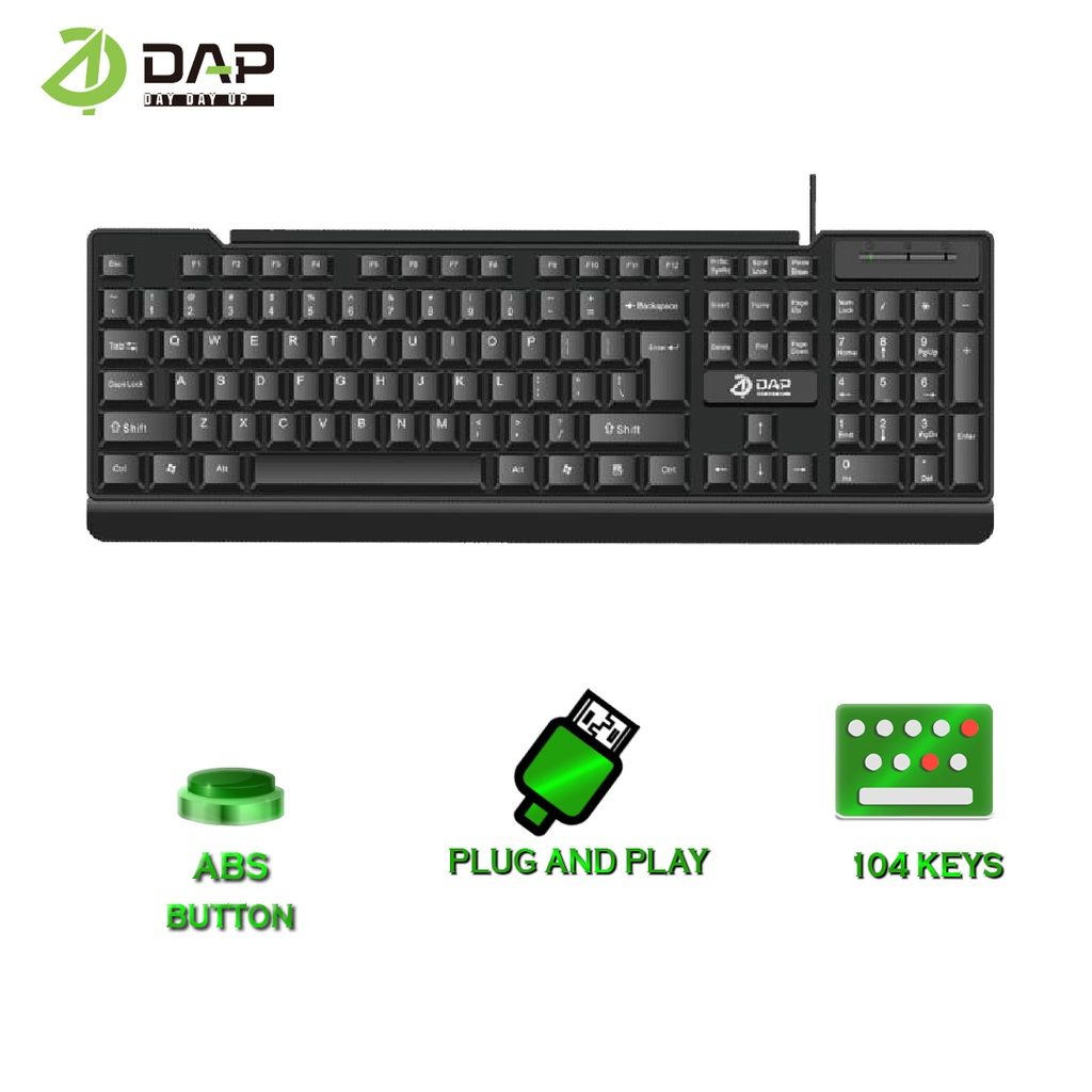 Dap Portable Mini Multimedia Keyboard D-M8171 High-Speed Universal Ser ...