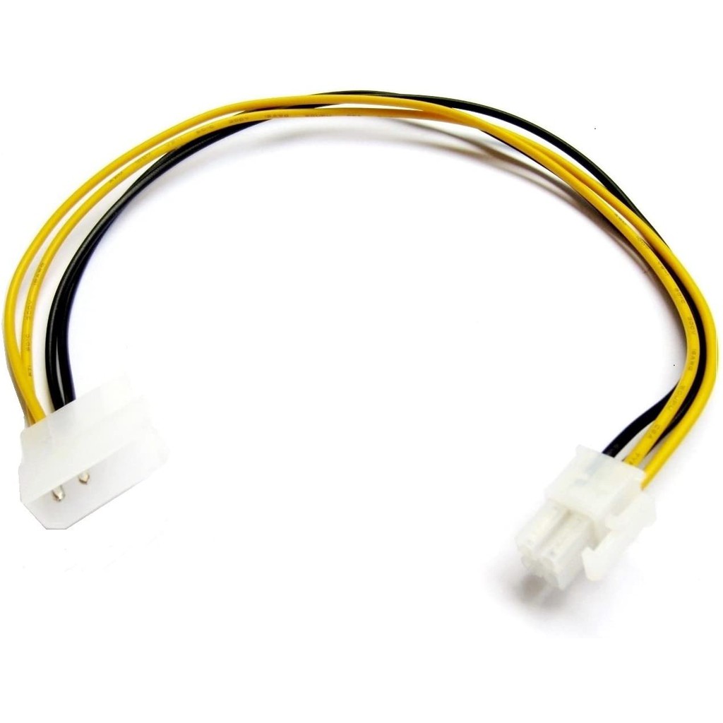 Molex 4 Pin 2 wire to ATX 12V 4 pin IDE to 4-Pin P4 CPU Power Adapter ...