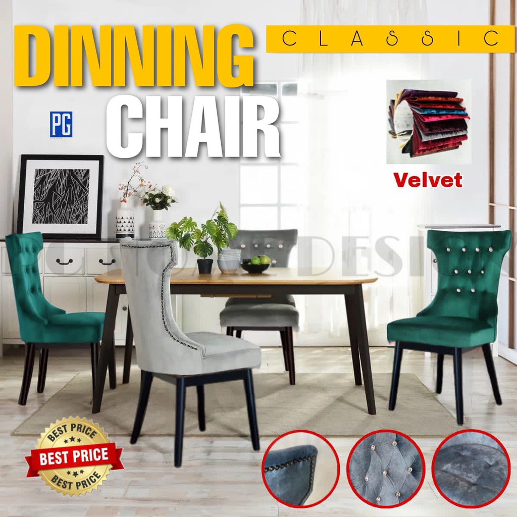 PG HOME:-Luxury Dining Chair Kerusi Makan Arm Chair(READY STOCK)HIGH ...