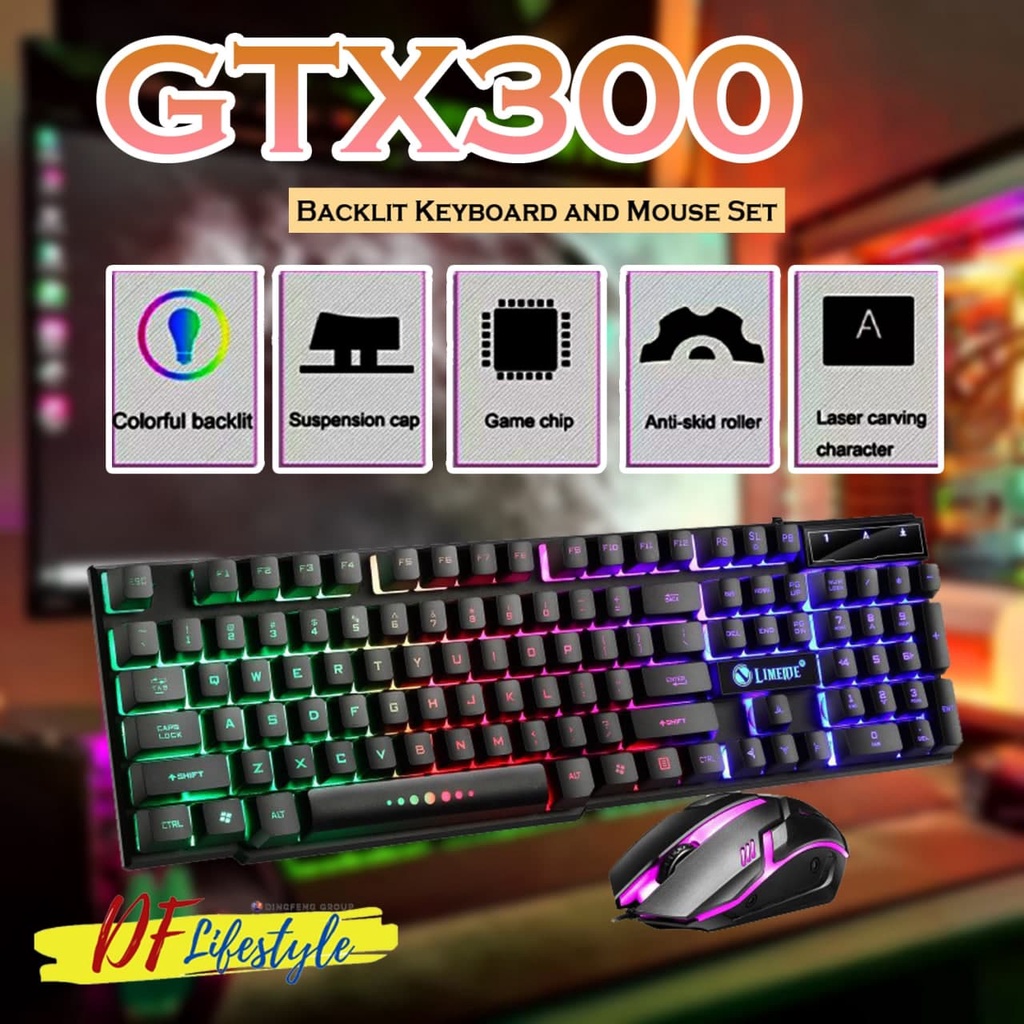 GTX 300 Backlit Keyboard and Mouse Set | Shopee Malaysia
