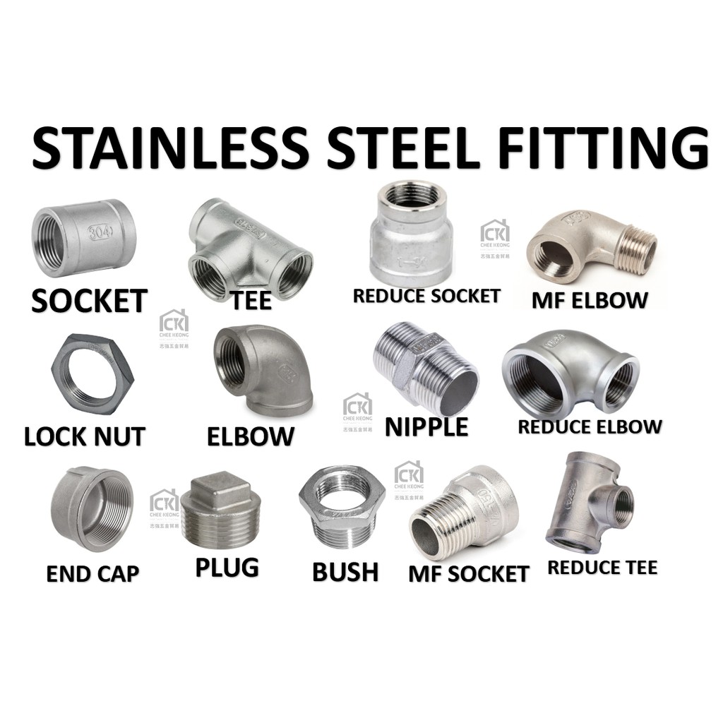 STAINLESS STEEL PIPE FITTING TEE SOCKET ELBOW MF ELBOW MF SOCKET PLUG ...
