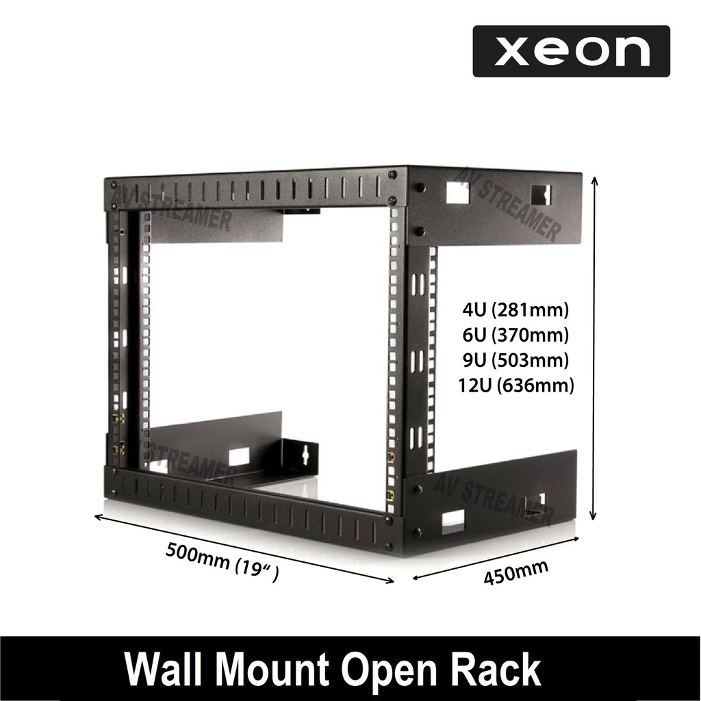 6U / 9U/ 12U Wall Mount Open Server Rack (4 post open frame rack ...