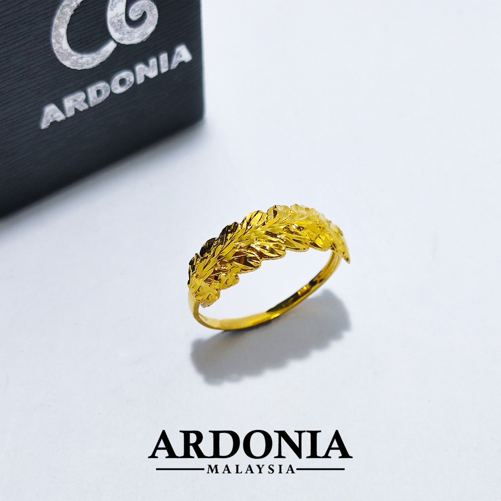 ARDONIA Cincin Daun Ketumm Kecil Emas 375 (9K Gold / 375 Gold) | Shopee ...