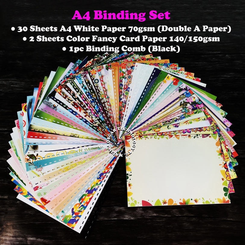 A4 Binding Set 2 (Buku Folio/Buku Skrap) Binding Paper With Plastic ...
