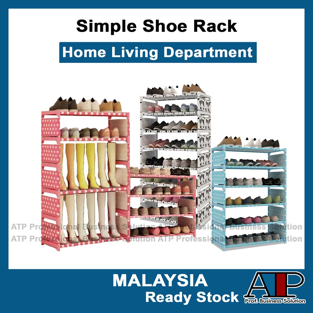 Furniture🛋️ Rak Kasut Simple Shoe Rack Assembly Multi-Storey Shoe Shelf ...