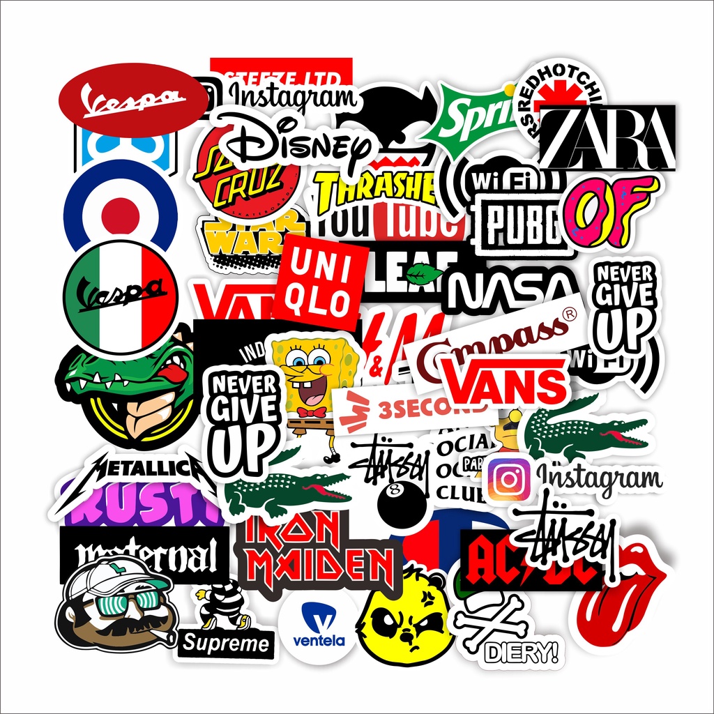 Brand Sticker Sticker Package contains 15 pcs zaraa lacoste instagramm ...