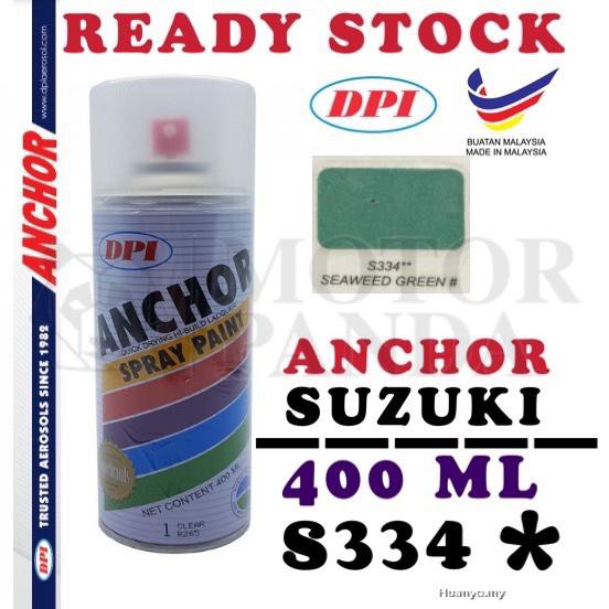 ANCHOR MOTORCYCLE SERIES S334** S334 400ML CAN SPRAY PAINT CAT SPRAY TIN SUZUKI SEAWEED GREEN ...
