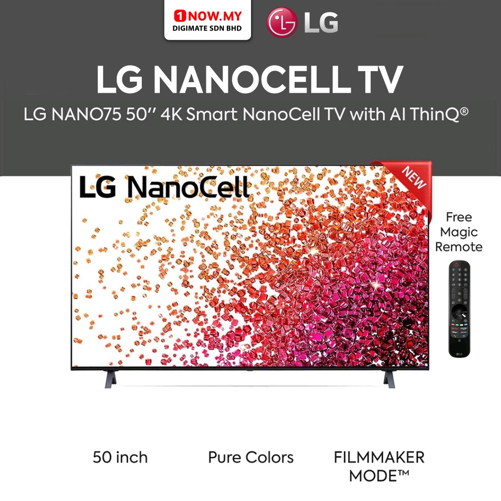 LG 50" 4K Smart NanoCell TV 50NANO75 (AI ThinQ) | Shopee Malaysia